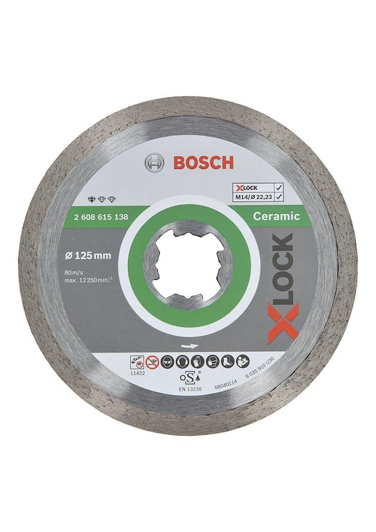 BOSCH dijamantske rezne ploče za keramiku Standard for Ceramic X-LOCK za ugaone brusilice 2608615138ID: EK000791015