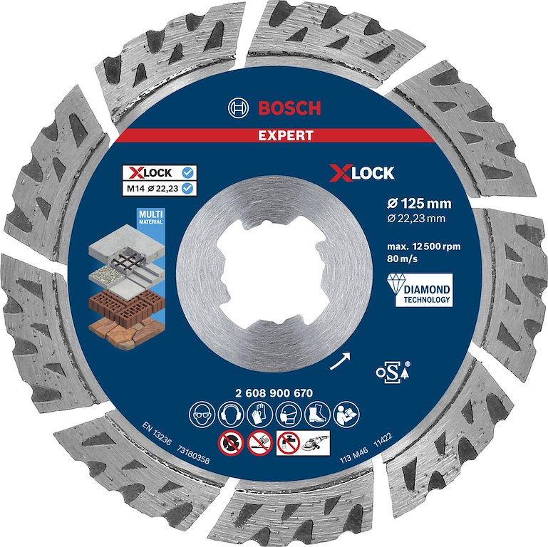 BOSCH dijamantske rezne ploče EXPERT MultiMaterial X-LOCK 2608900670ID: EK000790647