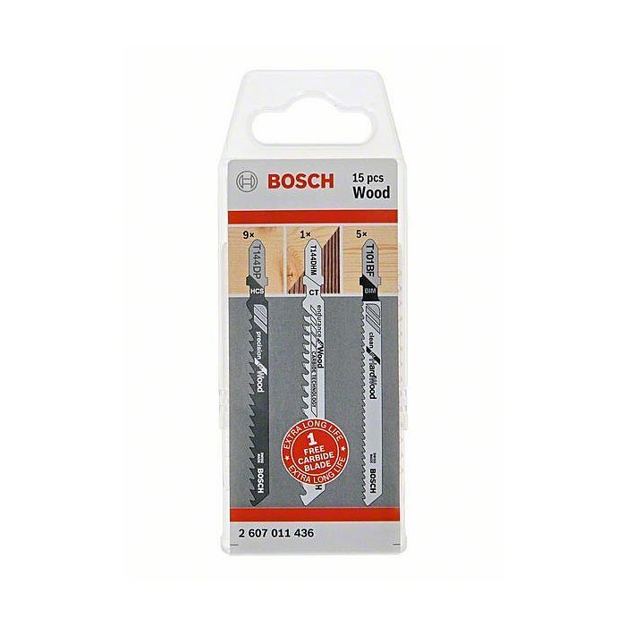 BOSCH Set od 15 listova ubodne testere za drvo s T-prihvatom 2607011436ID: EK000793356
