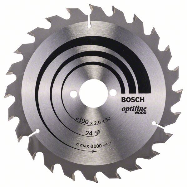 BOSCH List kružne testere Optiline Wood 190x30x2,0/1,3 mm, 24Z ATB 2608641185ID: EK000792468