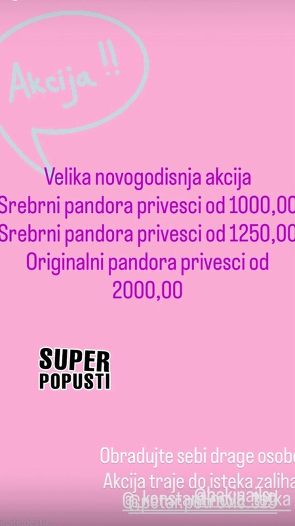 Pandora, Materijal: Srebro, Novo