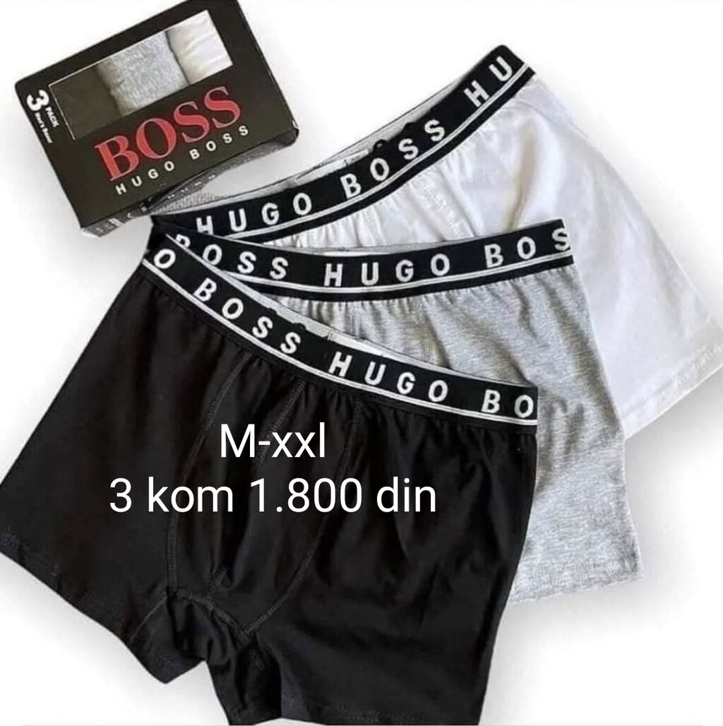 Gaće, 2XL, L, M, Hugo Boss, bоја - Crna, Pamuk
