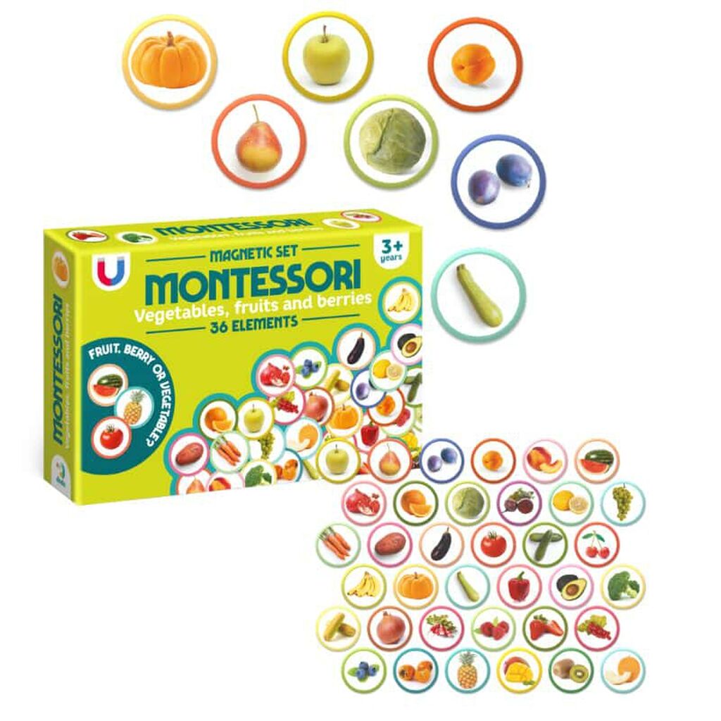 Montessori magnetni set “Vegetables, fruits and berries” – 36