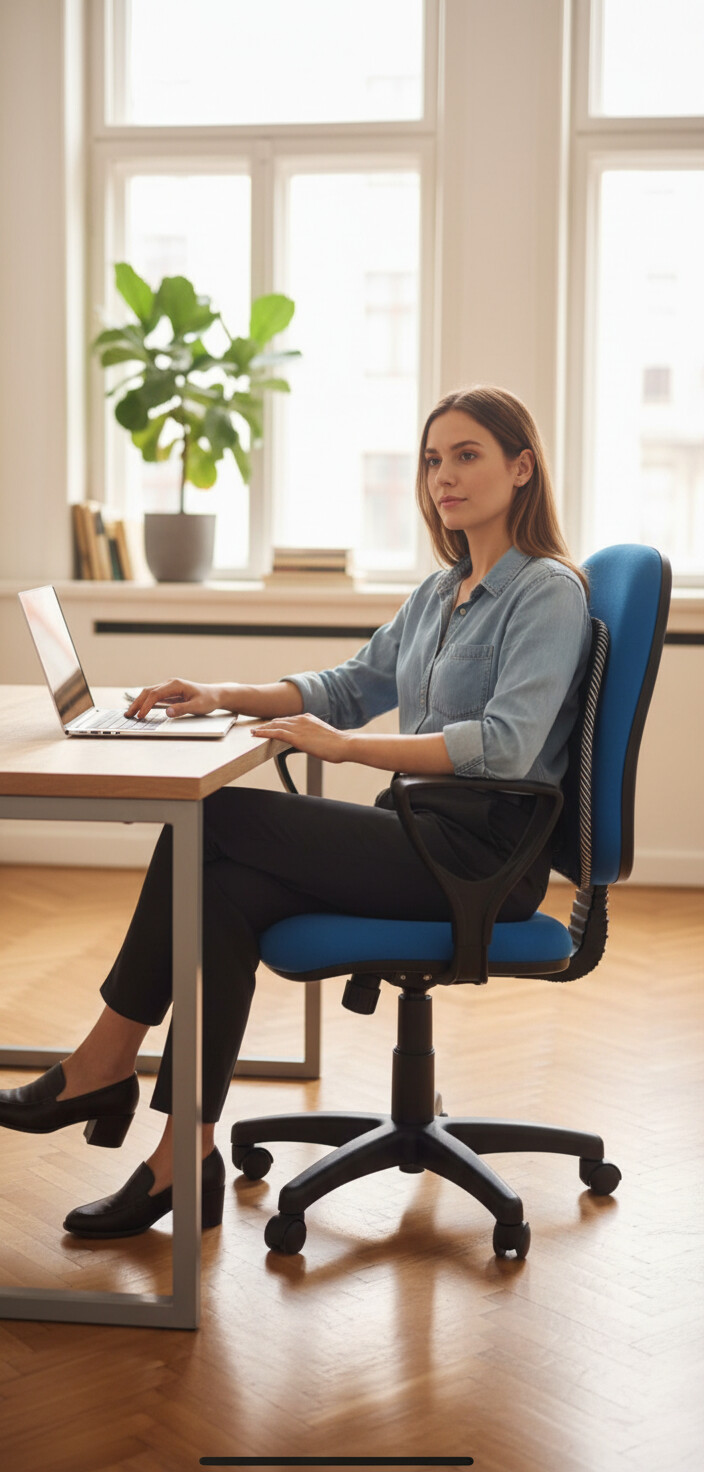 Ergonomska stolica na točkićima - Tapacirano sedešte i naslon u