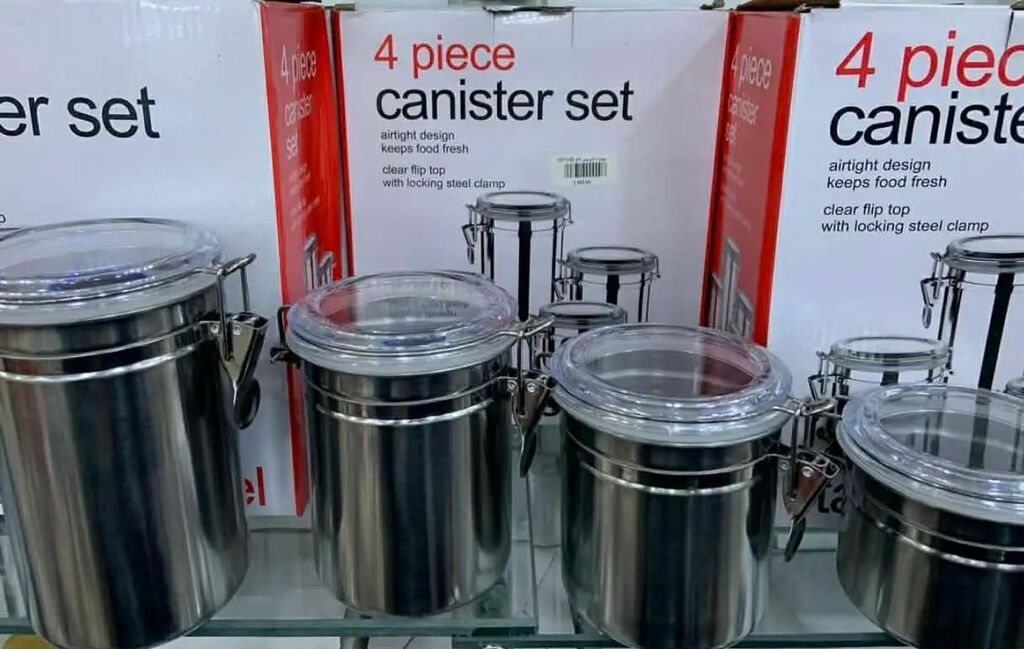 Set od 4 kuhinjske posude – stainless steel canister set - Materijal