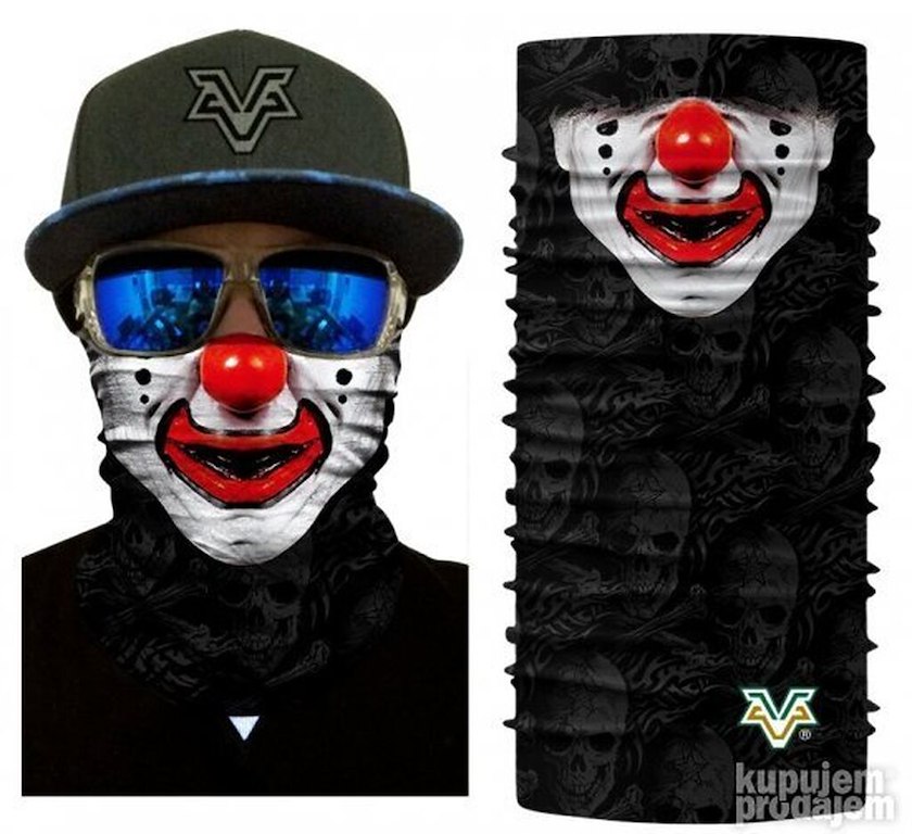 3D Marama Klovn (clown) balaclava, face mask, bandana, cap