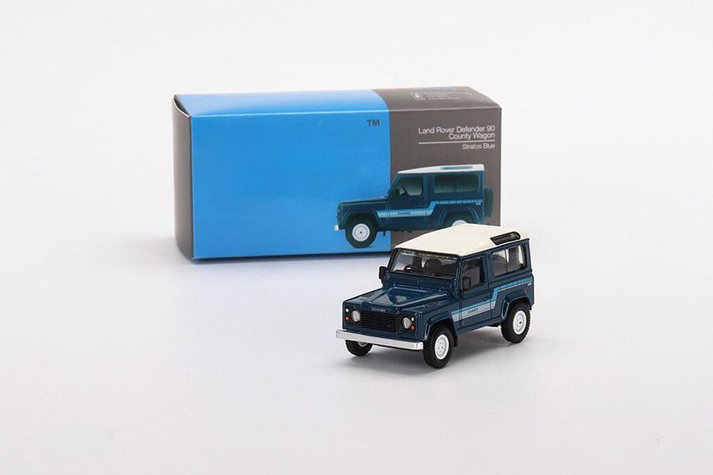    Land Rover Defender 90 County Wagon – Stratos Blue – 1:64 – Mini GT