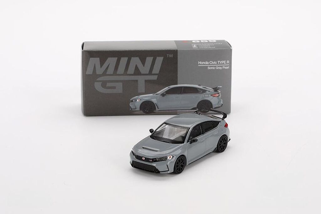   ️ Honda Civic Type R 2023 Sonic Gray Pearl – MiniGT 1:64 MiniGT