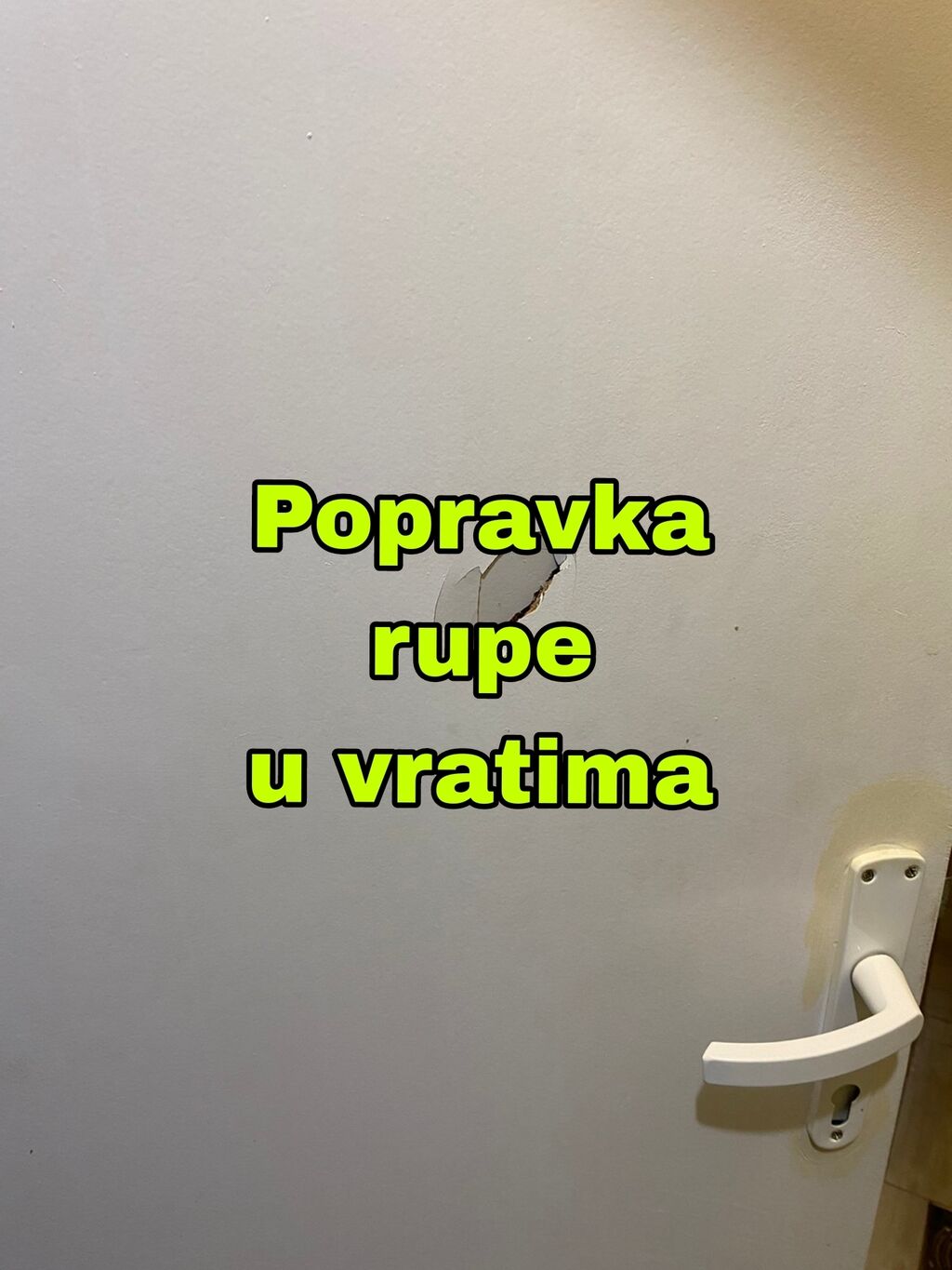 Popravka rupe u vratima oštecenih štokova panela rad na licu mesta oko