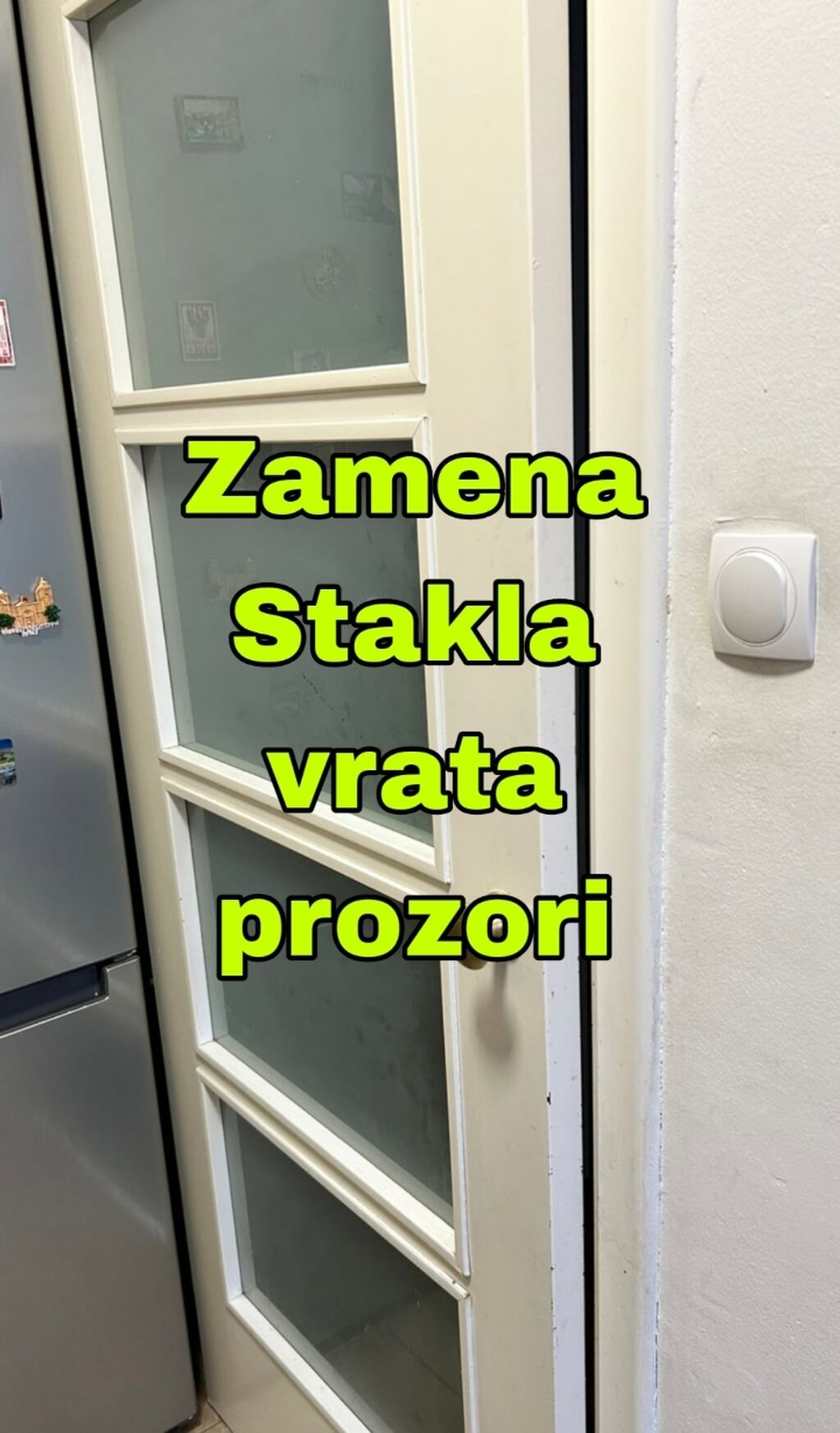 Zamena stakala obična termopan reljefna mat peskirana. stakla