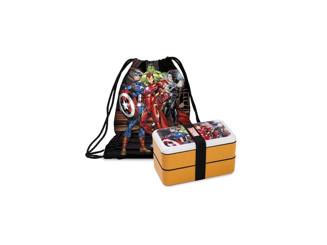 Kutija za užinu i podesiva torba set - Marvel, Avengers, Yellow