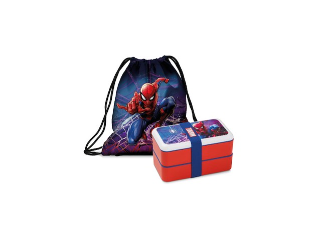 Kutija za užinu i podesiva torba set - Marvel, Spider-Man, Purple