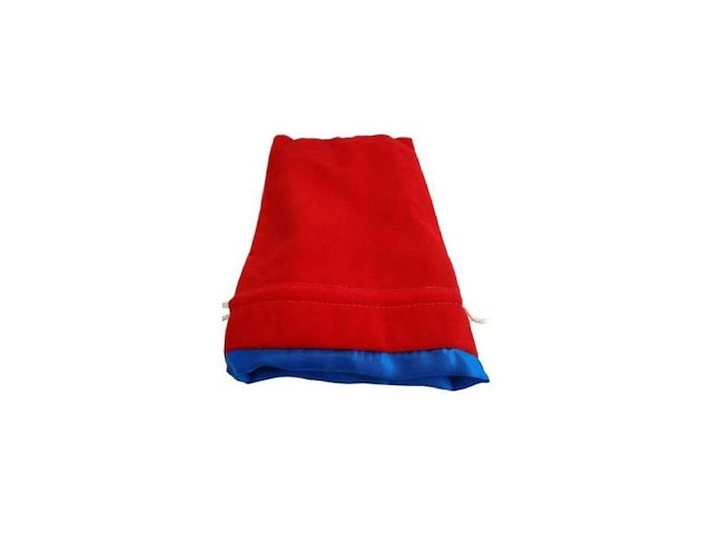 Dodaci za igre - Dice Bag, Red Velvet with Blue Satin Lining