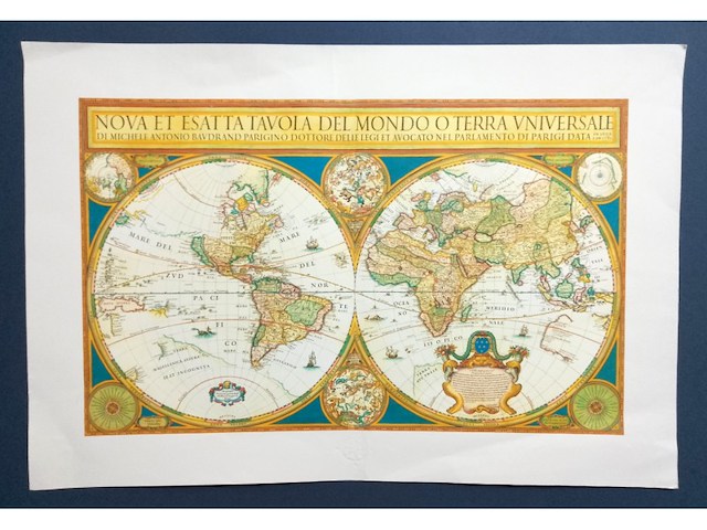 Reprodukcija - Stara mapa - Karta sveta