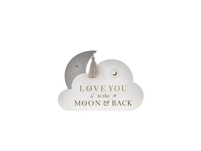 Stona dekoracija - Bambino, Wooden Moon And Cloud, Love You