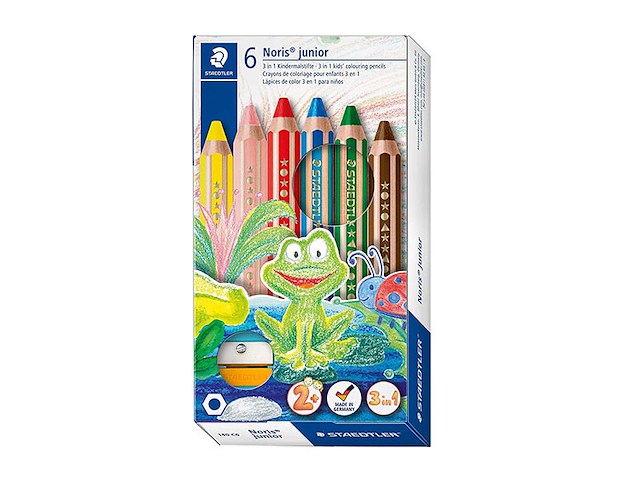 Drvene bojice - Staedtler Buddy 3-in-1 Colouring Pencil 6 Colours + Sharpener