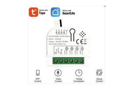 GEMBIRD GEMBIRD SMART-4GANG Tuya Wifi DIY Self-locking daljinski upravljac Smart Switch relejni modul DC 5V/7-32V AC