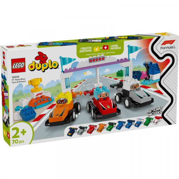 Lego duplo town f1 team race cars and drivers