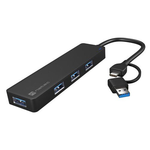 MAYFLY, USB 3.0 Hub, 4-Port, USB Type-C Adapter, Cable 15 cm