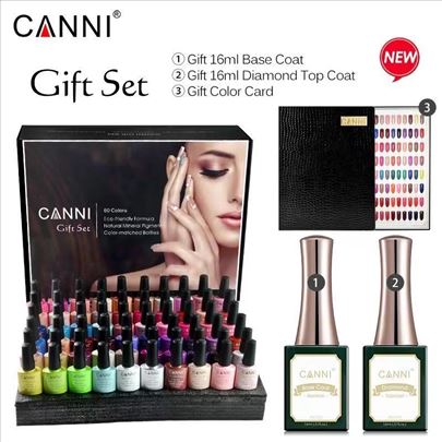 Canni set od 60 boja + Base coat + Top Coat