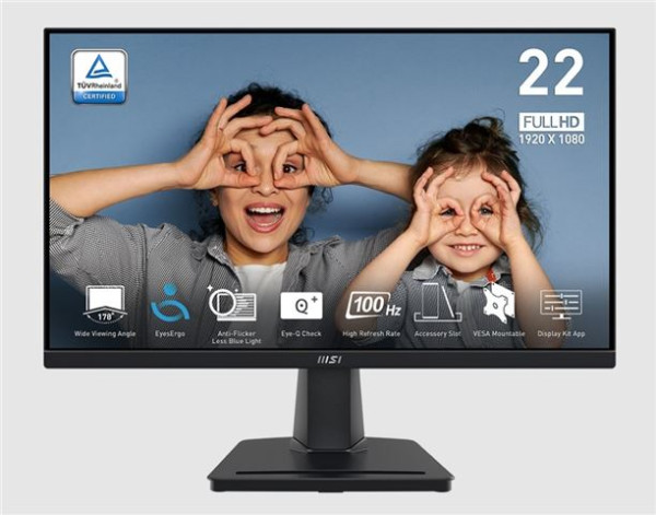 Monitor 22 MSI PRO MP225V FHD VA 100Hz 1 ms HDMIVGA