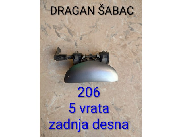 PEUGEOT 206 kvaka spoljna zadnja desna 5 vrata