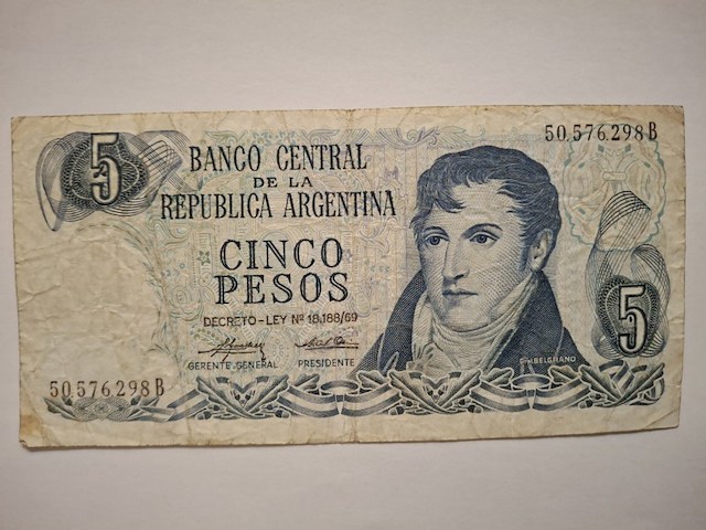 5 pezosa Argentina