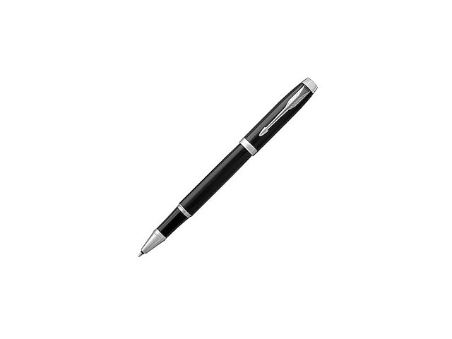 Parker IM Rollerball Pen, Black Lacquer Chrome Trim with Fine Point Black Ink