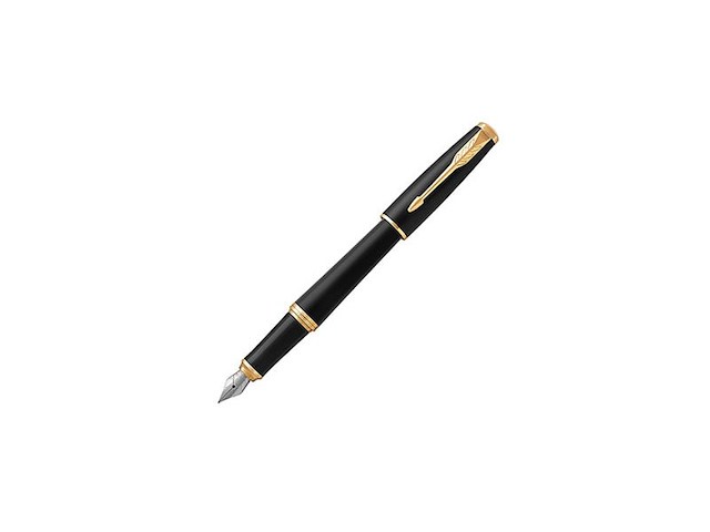 Parker Urban Fountain Pen, Muted Black and Gold Trim with Fine Nib and Blue Ink Refill