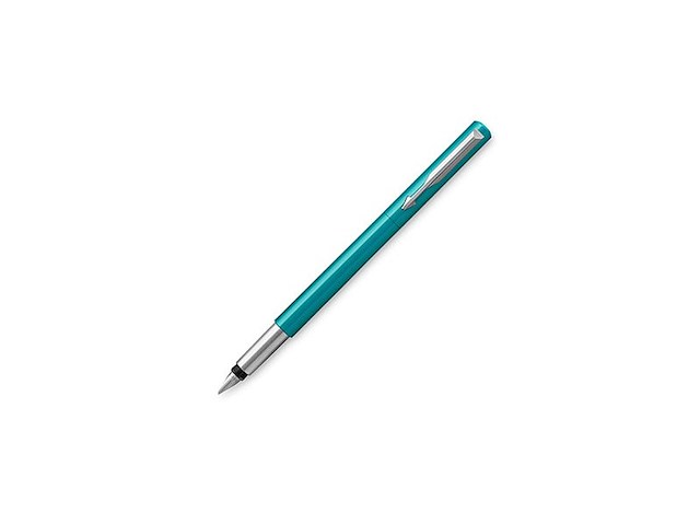 Parker 2025895 Medium Vector Chrome Trim Nib Fountain Pen - Emerald/Blue