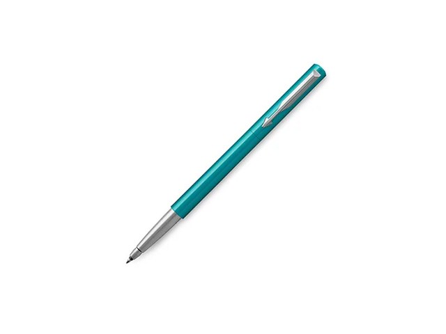 Parker Medium Vector Chrome Trim Point Rollerball Pen - Emerald/Blue