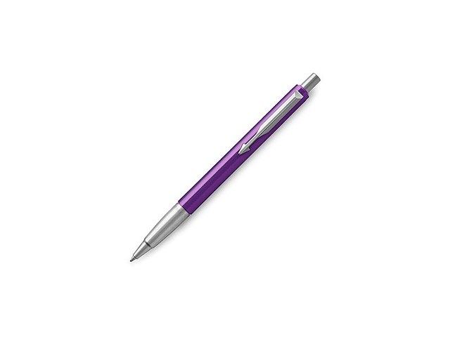 Parker Medium Vector Chrome Trim Point Ballpoint Pen - Purple/Blue