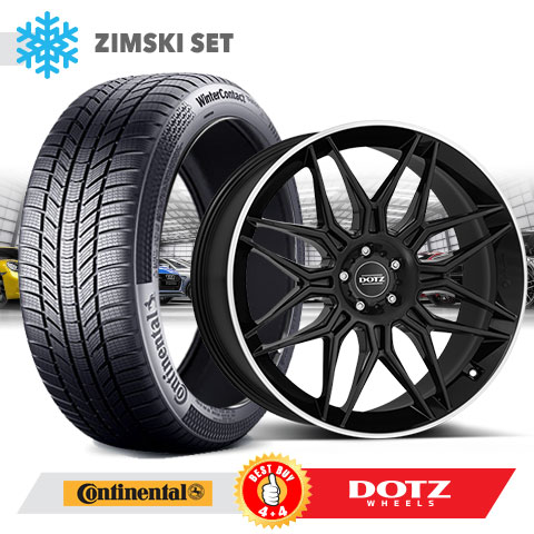 285/45 R22 + 325/40 R22 SET Z CONTINENTAL + DOTZ LB BLK POL 5/112 + TPMS