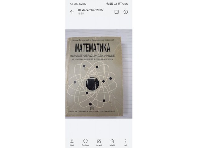 Matematika, formule, obrasci, definicije, N.Lazarević