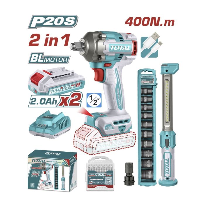 TOTAL TOSLI23048 aku udarni odvijač 1/2" 400Nm