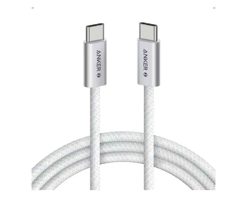 ANKER Zolo USB tip-C kabl M/M 1m, za Apple, super brzo punjenje 240W/480Mbps, pleteni, beli