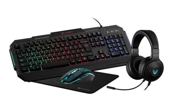 VolkanoX Tastatura + miš + podloga + slušalice USB VX Herac VX-147-BKV3 US crna
