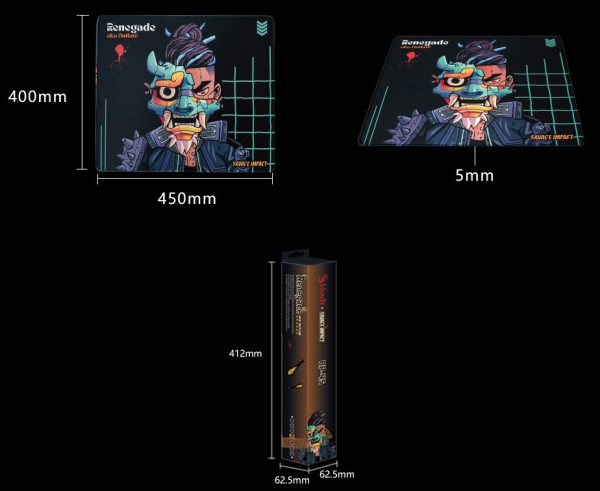A4-BP45 RENEGADE A4TECH BLOODY GEJMERSKA PODLOGA ZA MISA 450X400MM, 5MM AKA OUTLAW