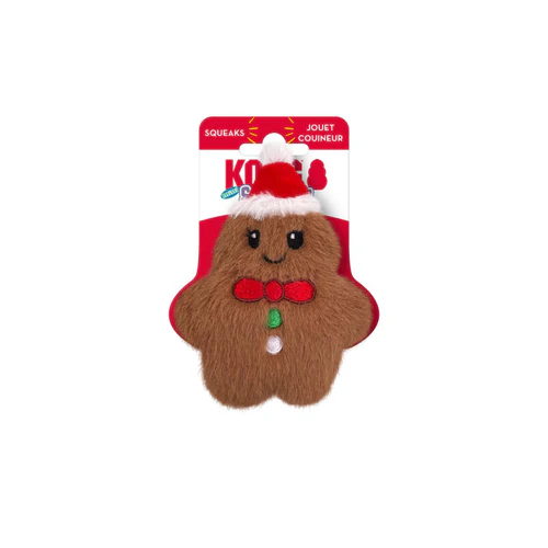 KONG Igračka za pse, novogodišnja, zvučna, Gingerbread mini 13cm