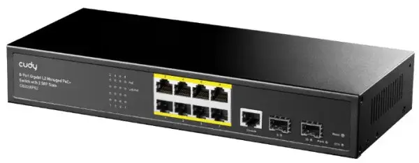 Cudy GS2008S2 Mrežni ruter 8-Port, 2 sloja Managed Gigabit Switch, 2 Gigabit SFP Slota
