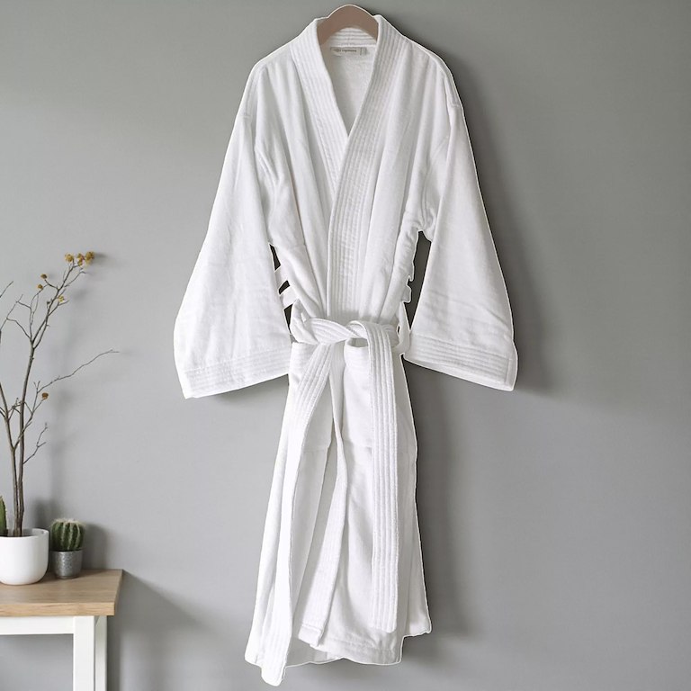 Bade mantil Pliš 4XL – veličina Model Kimono white