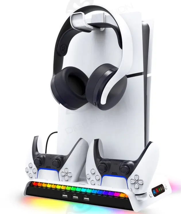 IPEGA Stalak PG-P5S006 multifunkcionalni RGB za PS5 Slim, Beli