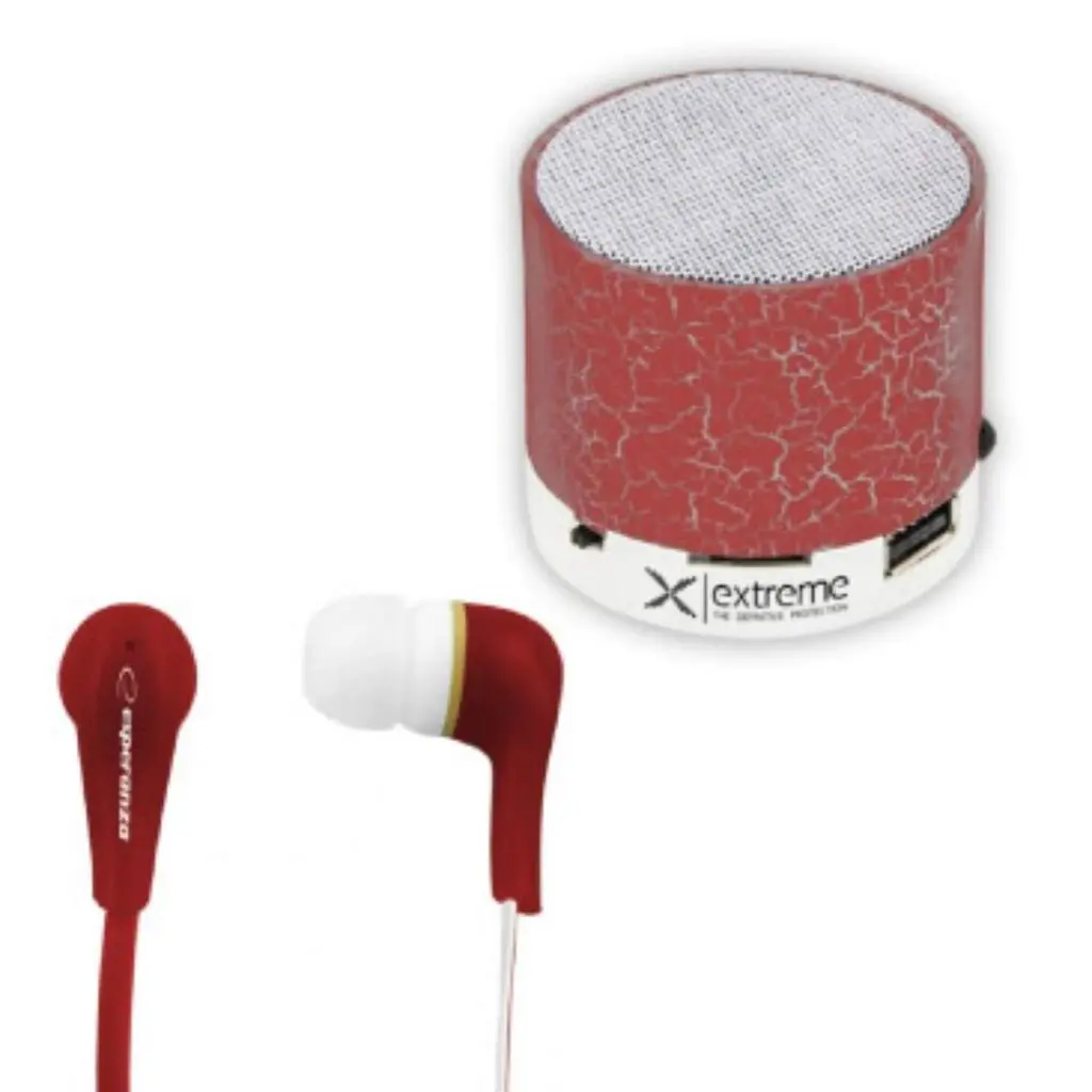 Esperanza Set Bluetooth zvučnik XP101r i slušalice Extreme, Crveni