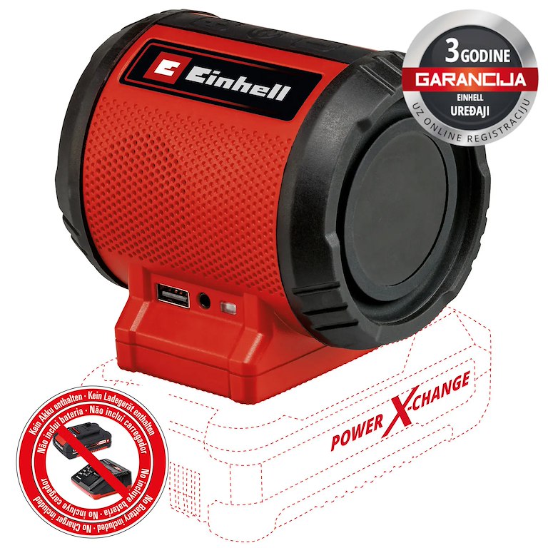 EINHELL Akumulatorski Bluetooth zvučnik TC-SR 18 Li BT - Solo