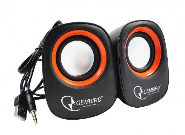 GEMBIRD Stereo zvučnici SPK-107 ** USB pwr, 3.5 mm crno-narandžasti