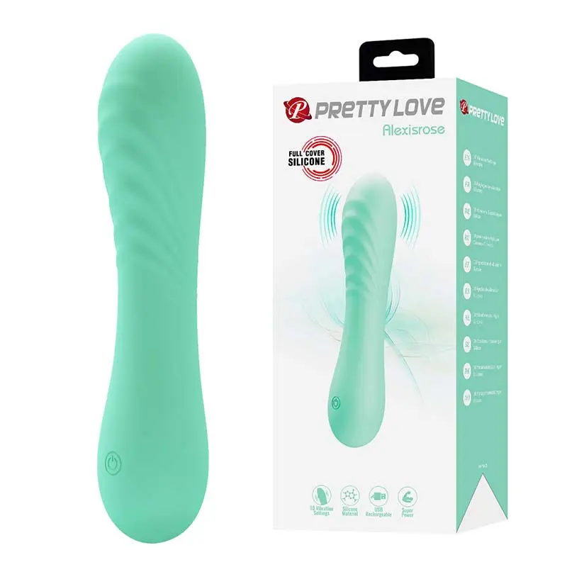 Silikonski vibrator Alexisrose 500053-1, 15cm, Menta