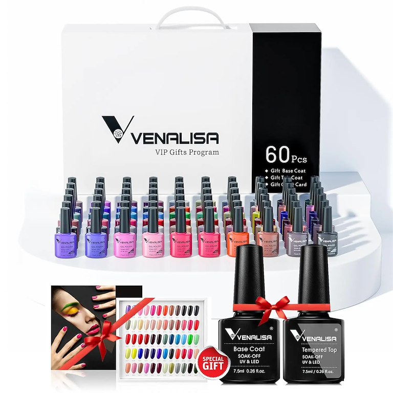 Venalisa VIP‑1 veliki set 60 UV/LED gel lakova, boje 901-960