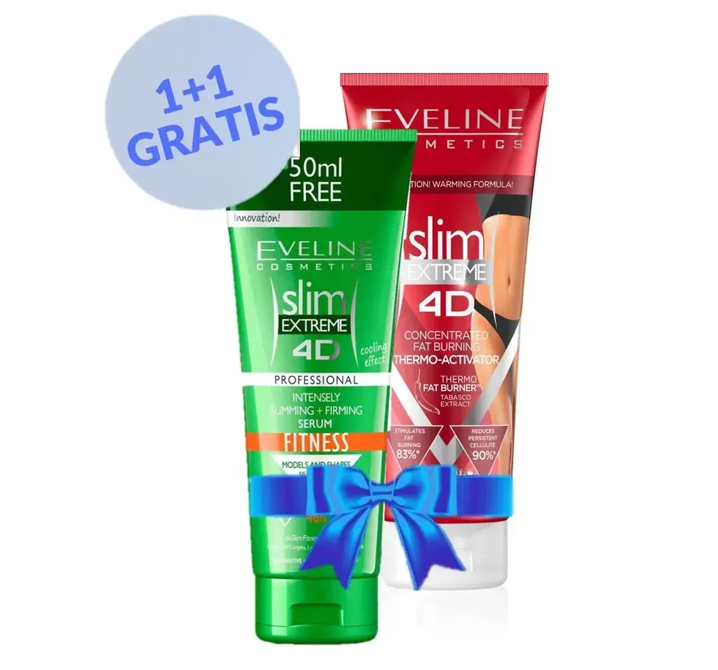 Eveline Anticelulit serum Slim Extreme Fitness 4D 250 ml + Termoaktivni serum za struk