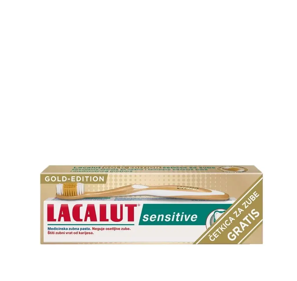 Lacalut Pasta za zube i četkica Sensitive Gold Edition, 75ml