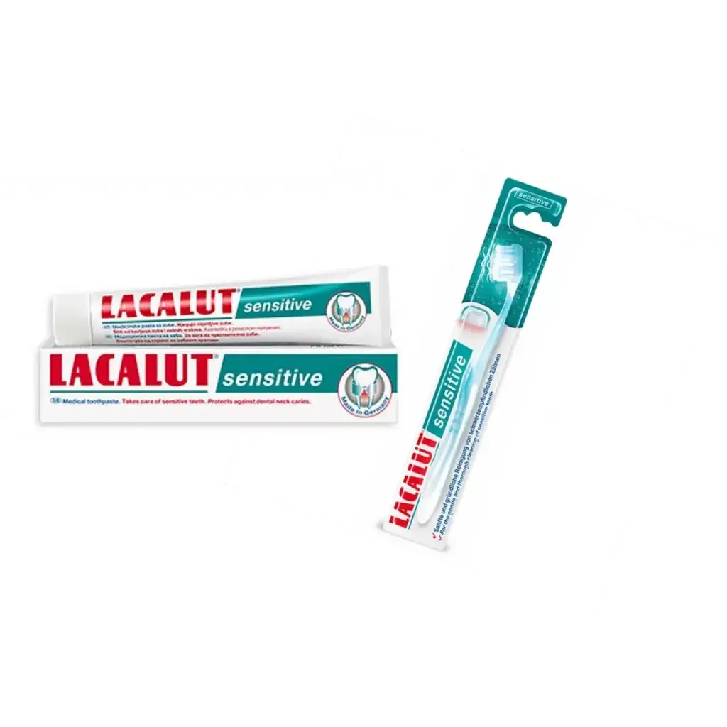 Lacalut Pasta za zube Sensitive, 75ml + četkica za zube